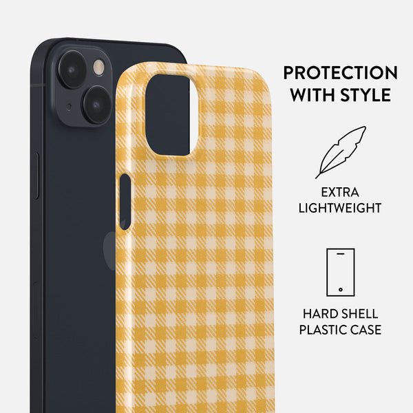 Tuscan Sun - Yellow Plaid iPhone 13 Case | BURGA
