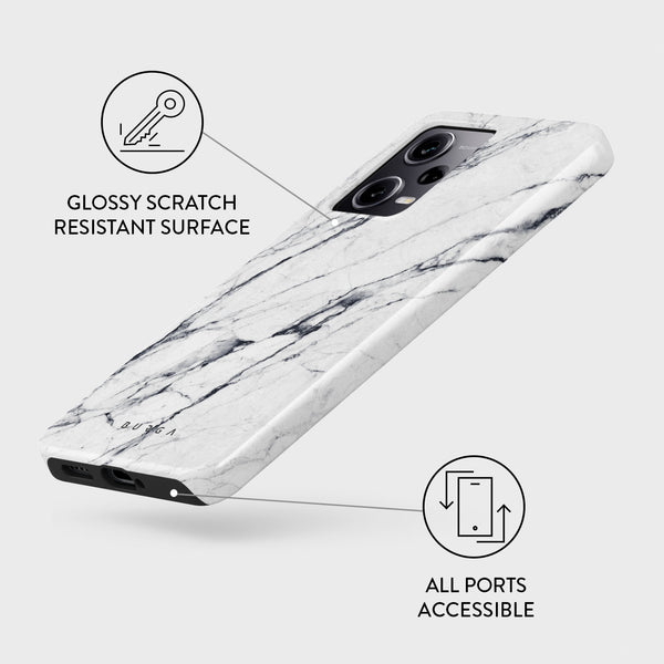 Satin White - Marble Xiaomi Redmi Note 12 Pro+ Case | BURGA